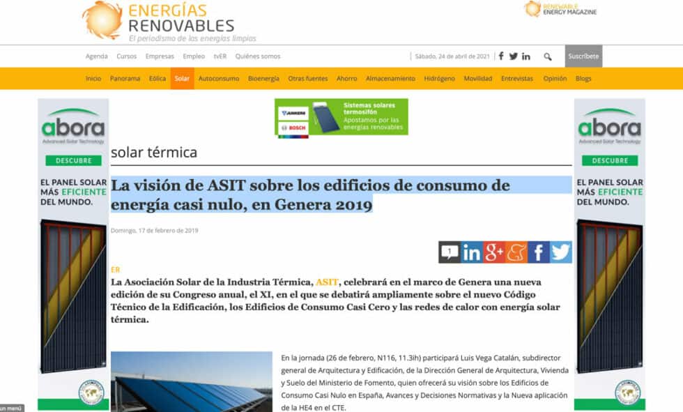 Energías Renovables – La visión de ASIT sobre los edificios de consumo ...
